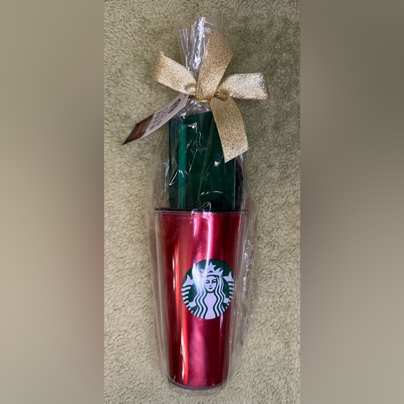 Starbucks | Kitchen | Starbucks 6oz Red Tumbler Lid Straw Cold Brew Set ...